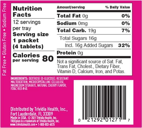 Trueplus Soft Tabs Glucose Tablets 48 Tabs Cherry Pop Flavor 12