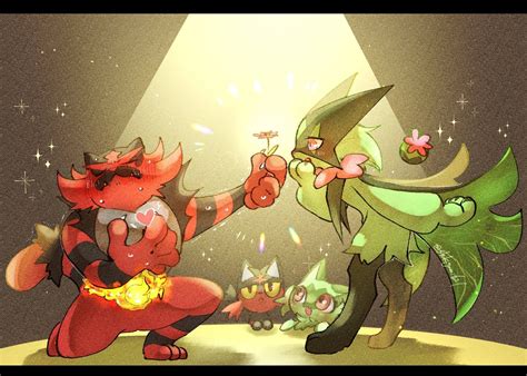 Pokemon Incineroar Character Design Sceptile X Blaziken Rillaboom
