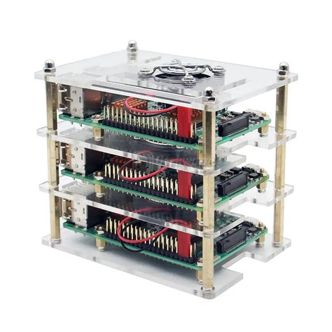 3 strati raspberry pi 3 modello b cluster guscio acrilico 3 pezzi