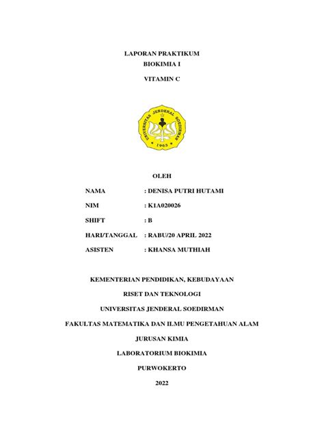Laprak 5 Vitamin C K1a020026 Denisa Putri Hutami Pdf