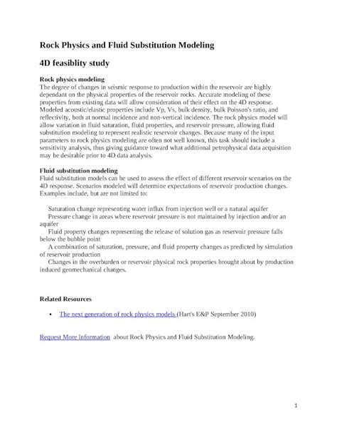 Docx Rock Physics And Fluid Substitution Modeling Dokumentips