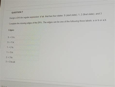 Solved QUESTION Design A DFA For Regular Expression B Ab Chegg