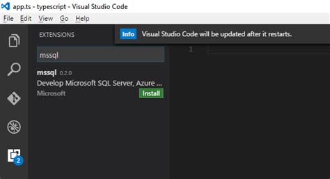MSSQL Extension For Visual Studio Code