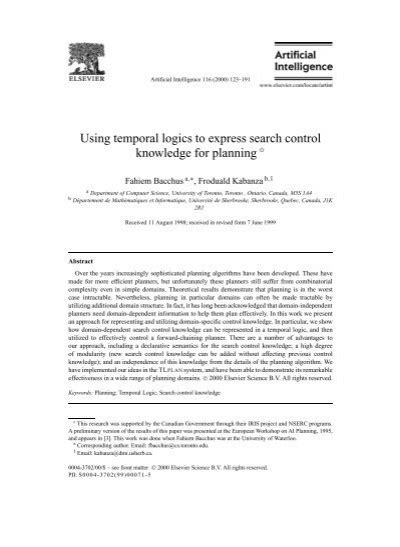 Using Temporal Logics To Express Search Control Knowledge For