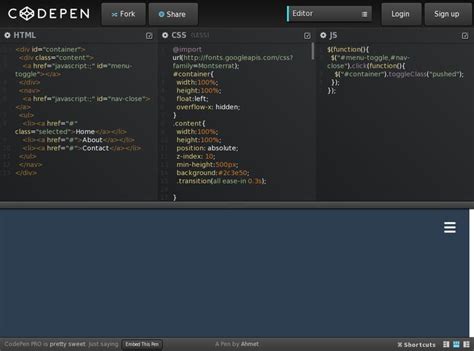 Squarespace Like Off Canvas Push Menu