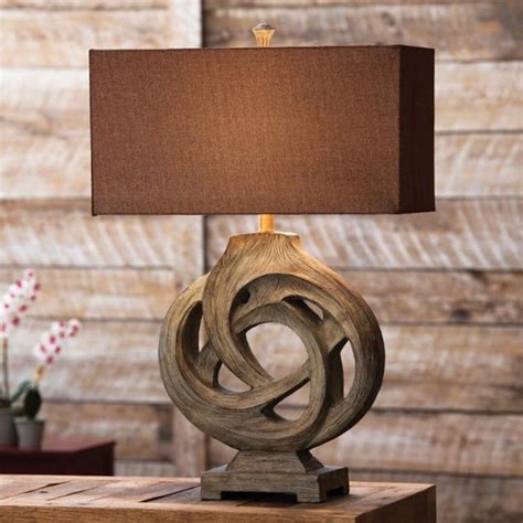Vintage Wood Style Nightstand Lamp Etsy