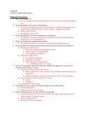 CMN368Exam1StudyGuide Docx CMN 368 STUDY GUIDE FOR EXAM 1 Biophysical Perspective How Do We