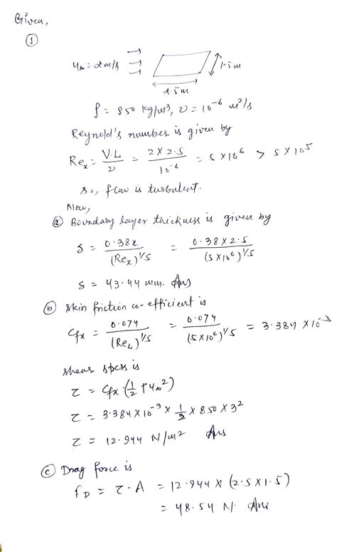 Solved Assignment Boundary Layer Theory Application Consider