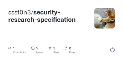 Github Ssst0n3security Research Specification