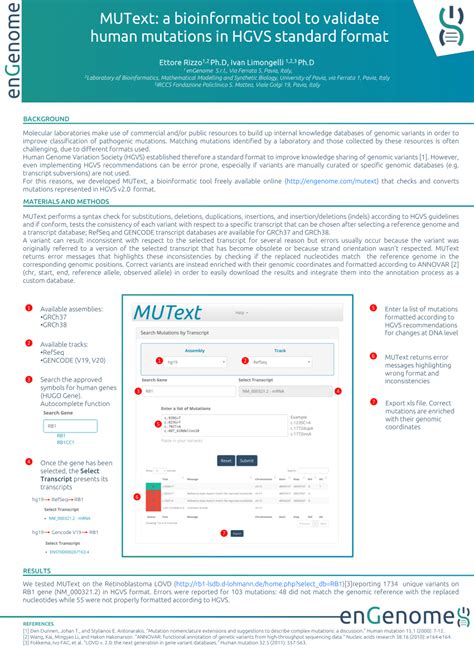 Pdf Mutext A Bioinformatic Tool To Validate Human Mutations In Hgvs