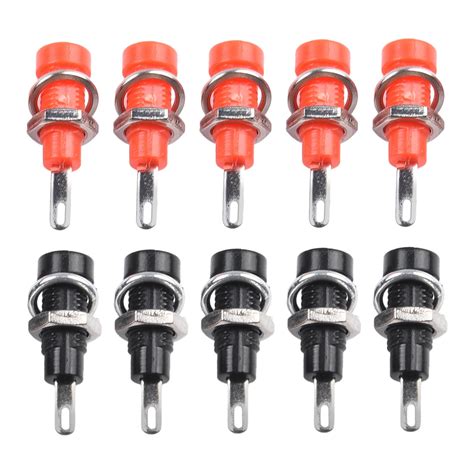Caijiexi 10pcs 2mm Banana Socket Binding Post Banana Plug Electrical Connector Terminal Quick