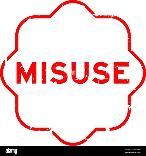 Grunge Red Misuse Word Square Rubber Seal Stamp On White Background