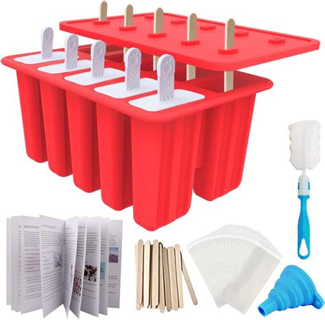 10 Cav Popsicle Molds Silicone Ice Pop Mold For Diy Frozen