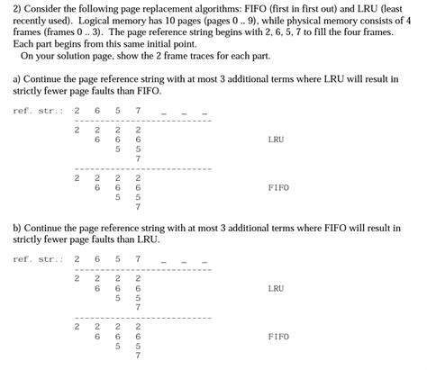 [solved] 2 consider the following page replacement algor