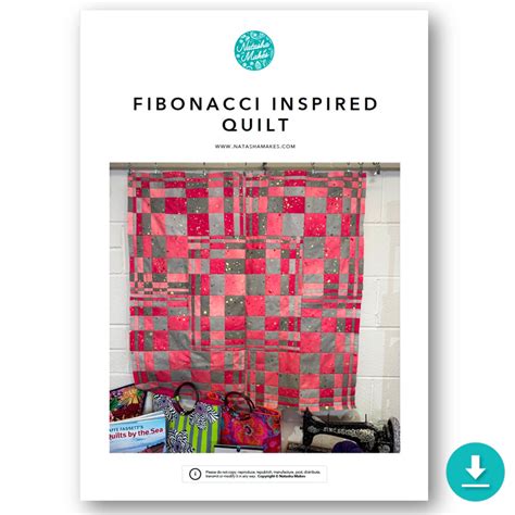 instructions fibonacci inspired quilt pattern digital download natasha makes