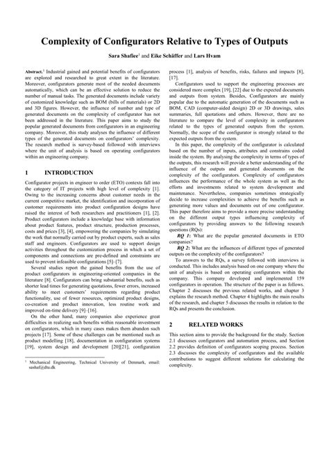 pdf complexity of configurators relative to types of outputs