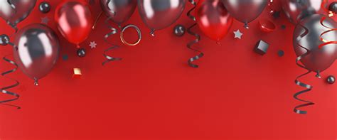 비행 풍선 빨간색색종이 복사 공간 텍스트 배너 템플릿 3d 렌더링 그림블랙 프라이데이 판매 배경 장식 빨강에 대한 스톡 사진 및 기타 이미지 Istock