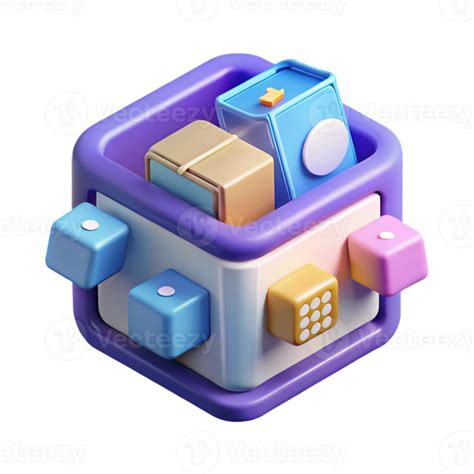 3d Colorful Cube Storage Organization And Design 56557890 Png