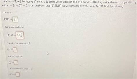 Solved Let V For U VV And AR Define Vector Chegg