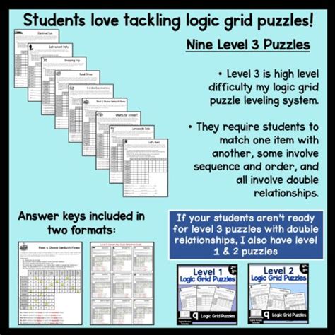 level 3 logic puzzles made by teachers