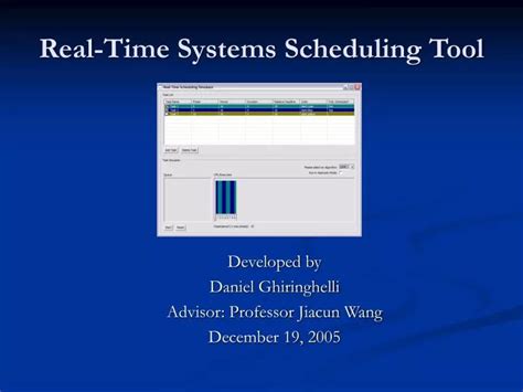 Ppt Real Time Systems Scheduling Tool Powerpoint Presentation Free