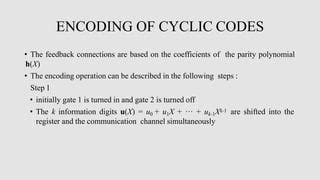 DIGITAL COMMUNICATION ENCODING AND DECODING OF CYCLIC CODE PPTX