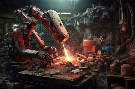 premium photo robotic arm sorting recycling materials