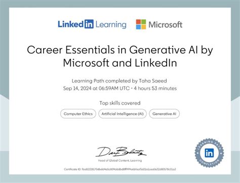 Taha Saeed On Linkedin Generativeai Microsoft Linkedin Learning Progress Ai Data