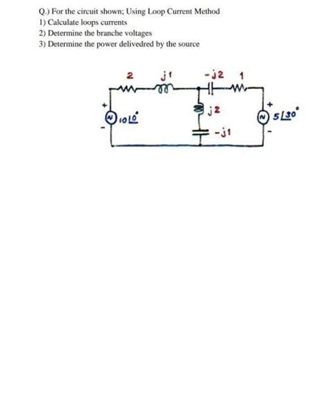 Solved Q For The Circuit Shown Using Loop Current Method