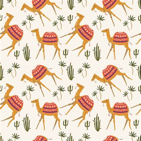 Premium Vector Seamless Pattern With Camel