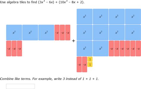 IXL Add And Subtract Polynomials Using Algebra Tiles Grade Maths Practice
