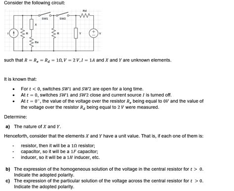 Solved Consider the following circuit: Rd SW1 SW2 X R R Re | Chegg.com