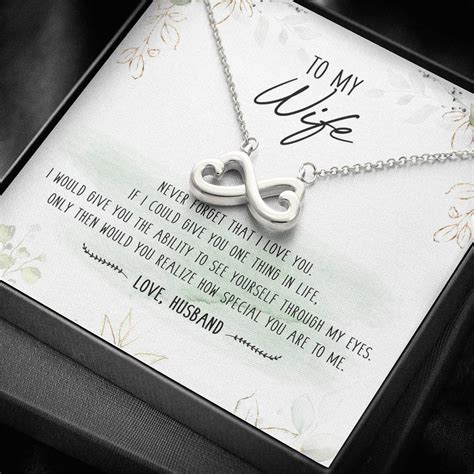To My Special Wife Infinity Heart Necklace Mothers Day Message Card