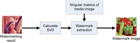 block diagram of image extraction using from svd watermarking method