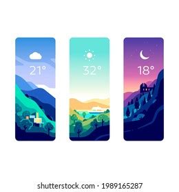 Nature Themed Ui Design Set Temperature Stock Vector Royalty Free 1989165287 Shutterstock
