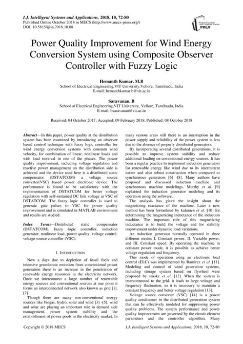 power quality improvement for wind energy conversion system using
