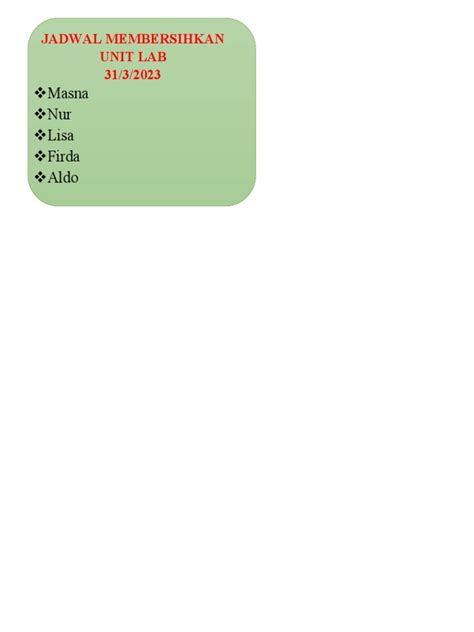 Lab Cleaning Schedule April 2023 Pdf