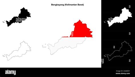 Bengkayang Blank Outline Map Set Stock Vector Image And Art Alamy