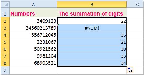 How To Sum All Digits In A Number In Excel