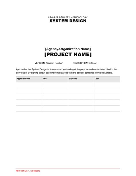 System Design Template In Word And Pdf Formats Page Of