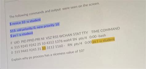 Solved The Following Commands And Output Were Seen On The Chegg