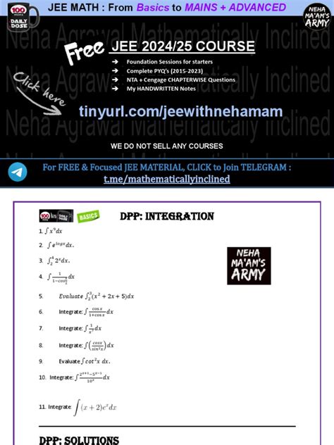 Dpp Basic Integration Pdf