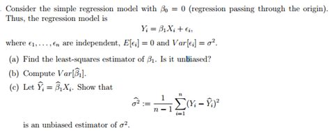 Solved Consider The Simple Regression Model With Beta 0 0