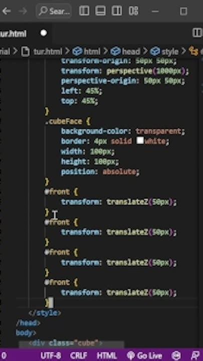 3d cube html css shorts html5 html css youtube