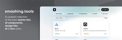 Github Smashing Teamsmashingtools A Curated Collection Of The Best Starter Kits Ui