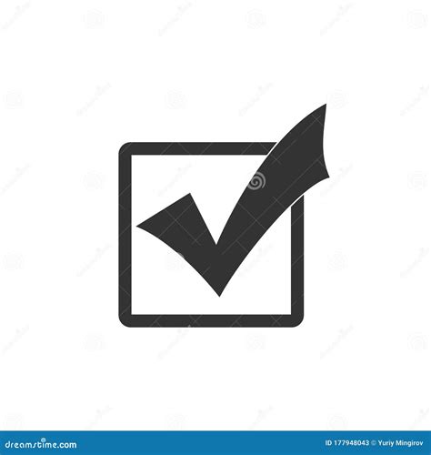 Check Mark In A Box Icon Isolated Tick Symbol Stock Vector