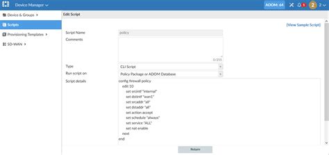 Admin Permission To Enabledisable Script Tab Access Fortimanager 700
