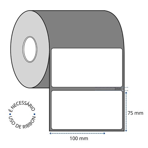Rolo 461 Etiquetas Adesivas Brancas 100x75mm Couchê Alta Qualidade