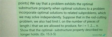 Solved Points ﻿we Say That A Problem Exhibits The Optimal