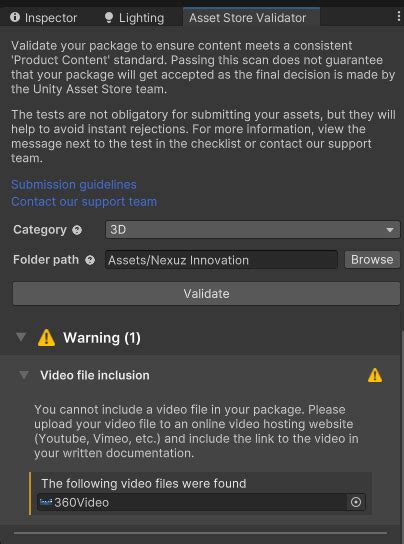 Asset Store Validator Video File Inclusion How To Resolve Unity Engine Unity Discussions